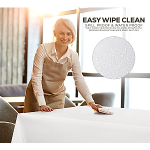 Utopia Kitchen Plastic Table Cloth Disposable (12 Pack - 54x108 Inch) White Rectangle Tablecloth Waterproof Stain Resistant Party Table Cover