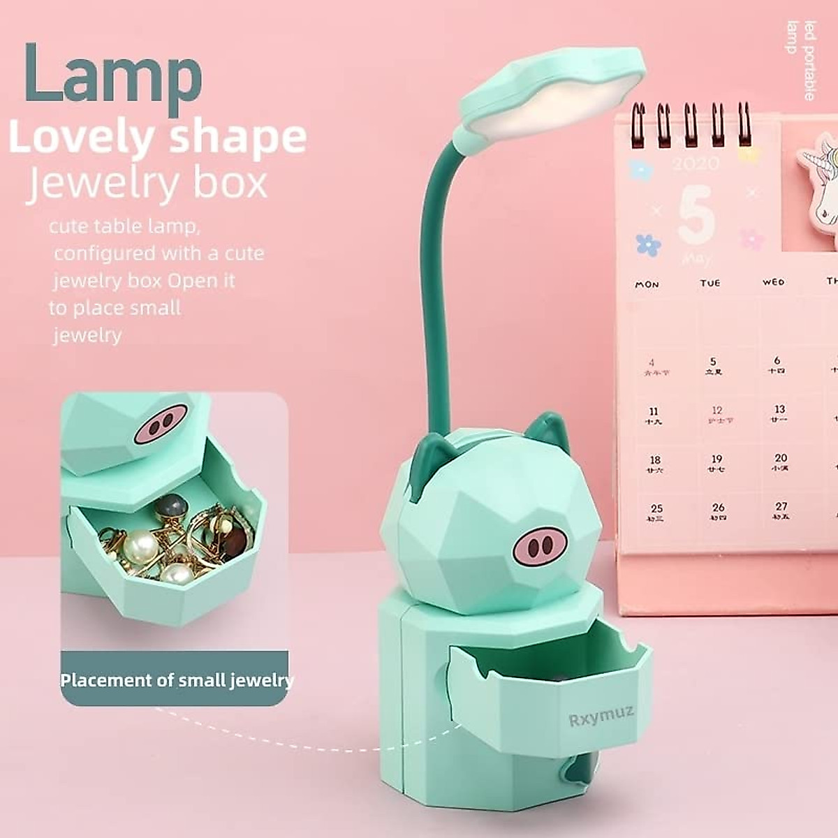 Rxymuz Led Reading Night Light, Cute Mini Kawaii Desk Lamp,Foldable Cute Desk Lamp,Cute Lamps for Home Office for Bedrooms Aesthetic,Office Desk Lamp Led Nights for Kids for Office 3 Colors