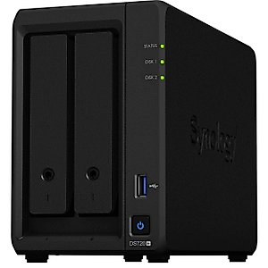 Synology DiskStation DS720+ NAS Server for Business with Celeron CPU, 6GB Memory, 1TB M.2 NVMe SSD, 4TB SSD Storage, DSM Operating System