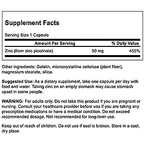 Swanson Extra Strength Zinc Picolinate - Body Preferred Form 50 mg 60 Caps 2 Pack