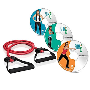 Beachbody Slim in 6 DVD Workout Videos, Easy to Follow, Low Impact Body Weight Training, Exercises, Includes Eating Plan, Fitness & Nutrition Guide by Debbie Siebers, Resistance Band
