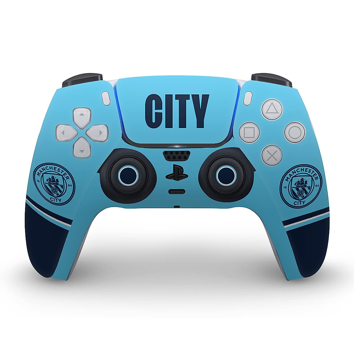 Head Case Designs Officially Licensed Manchester City Man City FC Badge Ship Logo Art Vinyl Faceplate Gaming Skin Decal Compatible With Sony PlayStation 5 PS5 Digital Console and DualSense Controller