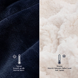 Sunolga Wearable Blanket Oversized Microfiber & Sherpa Wearable Blanket Hoodie, Sweatshirt with Hood Pocket and Sleeves, Super Soft Warm Plush Hooded Blanket for Adult Women Men, One Size Fits AllBlue