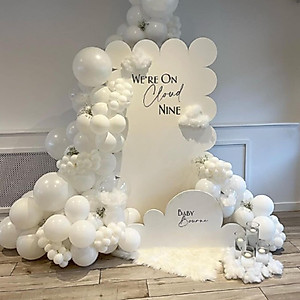 Awenztech White Balloons 12 inch, White Latex Balloons 50pcs Party Balloons for Engagement Bachelorette Bridal Shower Wedding Party Birthday Decorations