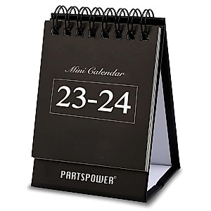 2024 Mini Desk Calendar Small Desk Calendar, 17 Months Runs from August 2023 to December 2024, 3x4.2 Inch Standing Flip Monthly Pages, 250gsm High Thickness Paper (Black)