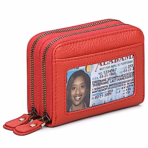 GOIACII Small Genuine Leather Wallet for Women, RFID Blocking Credit Card Holder Wallet