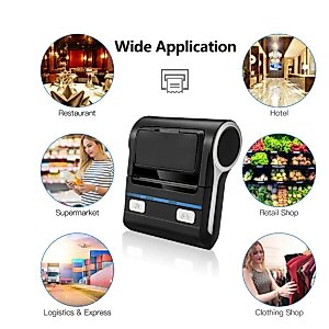 GZGYNADAST 80mm Bluetooth Portable Thermal Receipt Printer,only Compatible with Android/Windows, Can't Support iOS/ipad/MAC,3 inch Ticket Wireless Android Bill Invoice Printer for Small Business