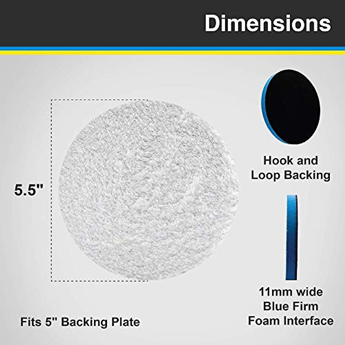 LAKE COUNTRY Heavy Cutting and Polishing Microfiber Pad - Microfiber Finishing Disc - Microfiber Buffing Pad - Help Remove Scratches, Buffing Swirls and Trails (5.25", 2 Pack)