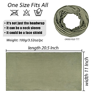 XTREND 4 Pieces Head Wrap Stretch Knit African Turban Fashion Headband Solid Color Neck Sleeve Soft Breathable Head Scarf for Women (Black, Camel, Army Green, Coffee)