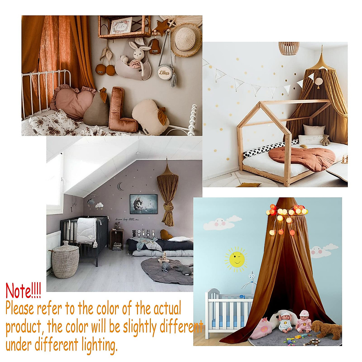 Kid Bed Canopy Baby Bedding Round Dome Bed Canopy Room Decoration, Bed Curtains Kids Play Tent Hanging Tent Net, Bedroom Canopy for Baby Kids Reading Playing Sleeping