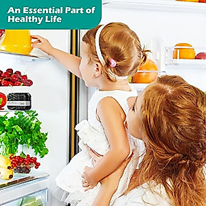 Fridge Deodorizer (2-Pack) With 2 Extra Refillers - Fridge and Freezer Odor Eliminator - Outperforms Baking Soda - Rechargeable and Lasts for 5 Years