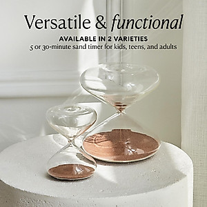 Mindful Focus 30-Minute Hourglass Sand Timer, Desk Timer for Productivity and Time Management, Minimalist Hourglass Timer, Hour Glasses Decorative Gifts, 3.3 (L) x 2.9 (W) inches - Intelligent Change