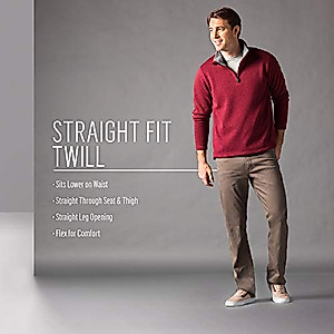 Wrangler Authentics Men's Straight Fit Twill Pant, Thistle, 36W x 30L