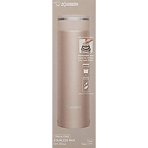 Zojirushi Stainless Steel Travel Mug with Tea Leaf Filter, 11-Ounce/0.34-Liter, Pink Champagne