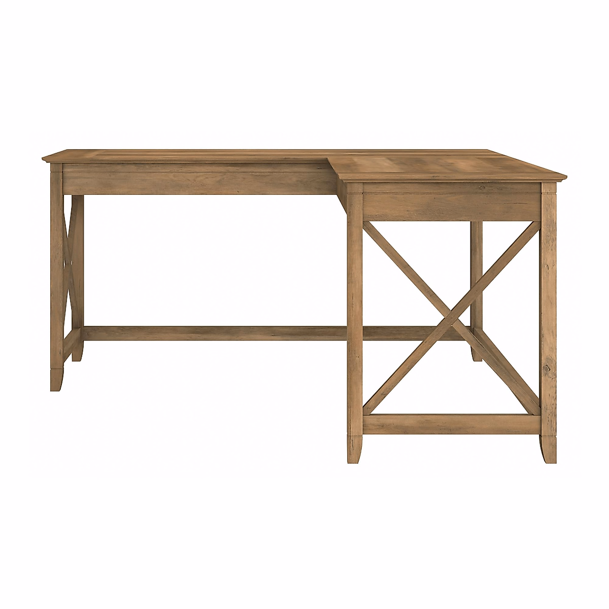 Bush Furniture Key West 60W Modern Farmhouse L Shaped Desk in Reclaimed Pine | 60-Inch Corner Table for Home Office
