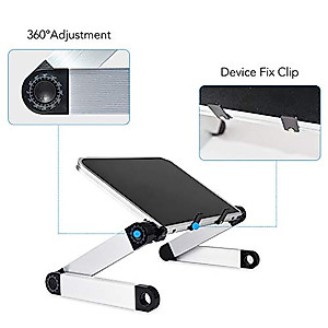 Adjustable Laptop Stand Table for Office, RAINBEAN Portable Lap Desk Stand Compatible Notebook Tablets MacBook,Foldable Lift Bracket Aluminum Ergonomics Design,Office or Home Desk Suitable for Ipad