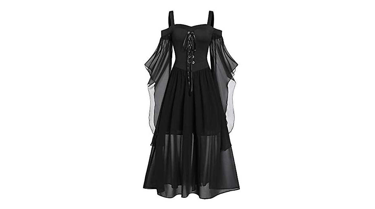 Buy Gothic Dress - Corset Ruffle Vintage Chic