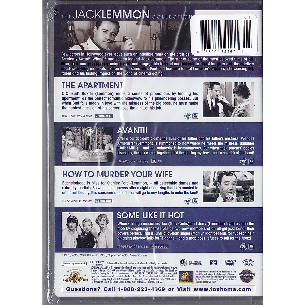 The Jack Lemmon Collection: (The Apartment / Avanti! / How To Murder Your Wife/ Some Like It Hot)