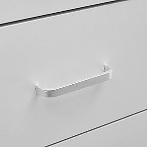 CLIPOP Mobile Office Cabinet w/ 3 Drawers(1 Lockable), Storage Cabinet, Open Storage Shelves, Under Desk Rolling Lateral File Cabinet with 5 Wheels Printer Stand Cabinet for Home Office(White)