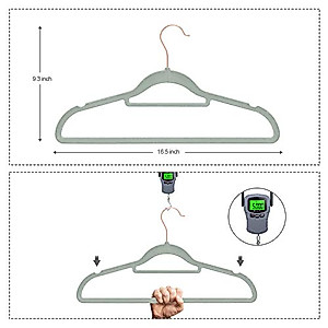 Premium Velvet Suit Hangers 50 Pack Non Slip Clothes Hanger, 360 Degree Chrome Swivel Rose Gold Hook Strong and Durable Hold Up to 10 Lbs, Ultra Thin Coat Hangers(Matcha Green)