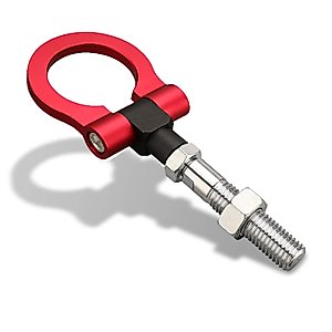 MG Pro-industry Front & Rear Bumper Screw on Tow Hook Kit Heavy Duty for Hyundai Veloster 2012-2017 (Red)