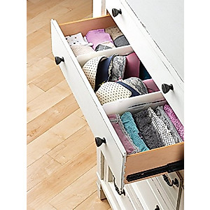 YBM Home Adjustable Drawer Dividers/Organizers for Bedroom, Bathroom, Dresser, Kitchen, and Office Drawers, Spring-Loaded Expandable Drawer Organizers Lock in Place (Set of 2), 2179b