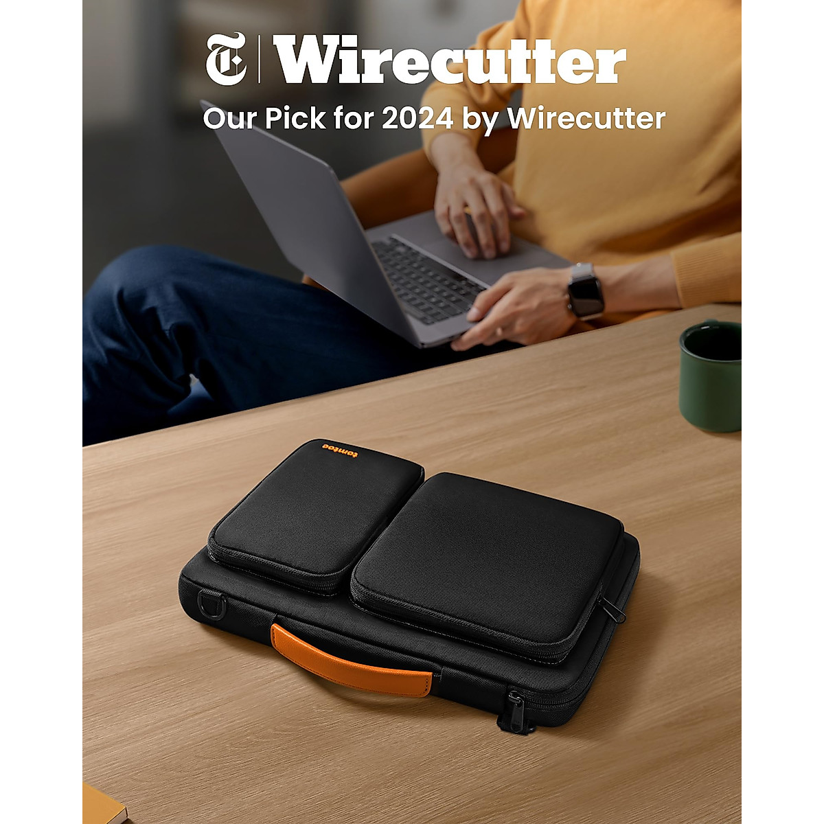 tomtoc 360 Protective Laptop Shoulder Bag for 13-inch MacBook Air M2/A2681 M1/A2337 2022-2018, MacBook Pro M2/A2686 M1/A2338 2022-2016, 13-inch Surface Pro 9/8/X/7+/7/6, Water-resistant Accessory Case