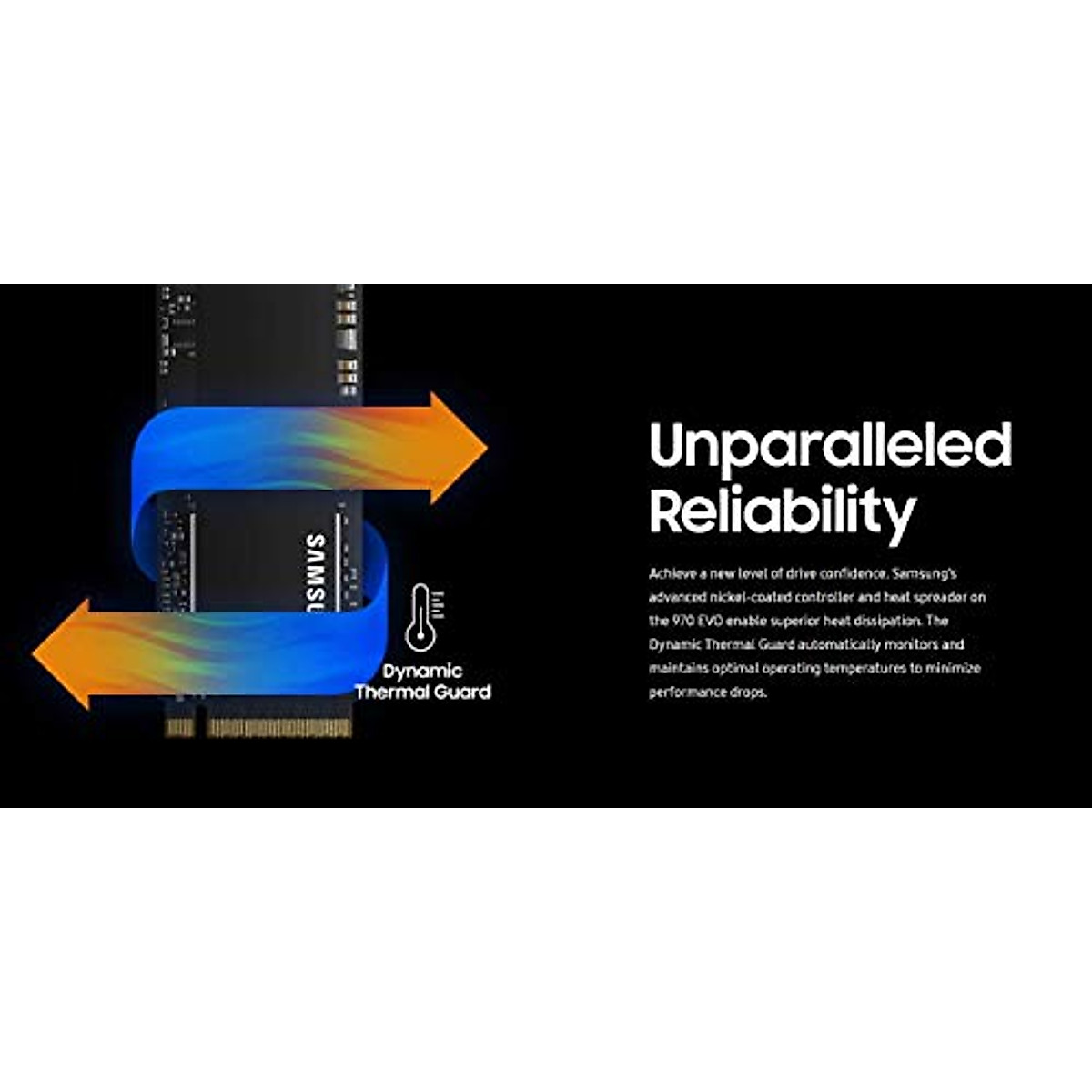 SAMSUNG (MZ-V7E500BW) 970 EVO SSD 500GB - M.2 NVMe Interface Internal Solid State Drive with V-NAND Technology, Black/Red