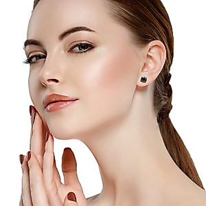 20 Pairs Black Studs Earrings for Men Women Black Square Earrings Stainless Steel Round Fake Cartilage Ear Studs CZ Inlaid Black Earrings Punk Piercing Jewelry Diamond Earrings Set