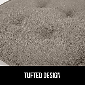 Gorilla Grip Tufted Memory Foam Chair Cushions, Set of 4 Comfortable Pads for Dining Room, Slip Resistant Backing, Washable Kitchen Table, Office Chairs, Computer Desk Seat Pad Cushion, 16x17 Latte