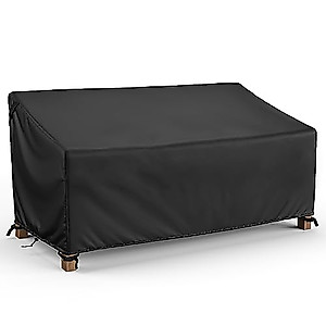 MR.COVER Patio Furniture Covers Waterproof, 3-Seater Outdoor Couch Cover, Fits up to 80W x 38D x 35H inches, with Air Vent and Handles, Black