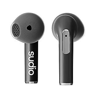 Sudio N2 True Wireless Bluetooth Open-Ear Earbuds - Multipoint Connection, Built-in Microphone for Calls, 30h Battery Time with Charging Case, IPX4 Water Resistant, USB-C & Wireless Charging (Black)