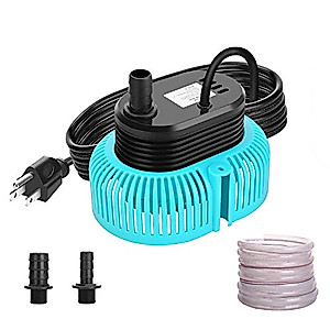 AquaMiracle 600GPH New-gen Pool Cover Pump for Above-ground / In-ground Swimming Pools, Water Removal Pump, in-built Thermal Protection, with 15ft Drainage Hose & 25 Feet Extra Long Power Cord