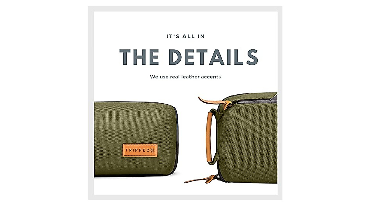 Travel Tech Bag Organizer | Small Electronic Pouch with Leather Accents