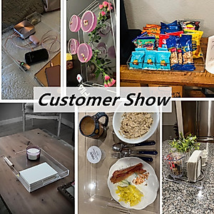 11x14 Acrylic Tray - Clear Acrylic Tray for Serving, Organizing, Display, Decor, Bathroom, Drawer - Clear Acrylic Serving Tray for Ottoman, Coffee, Food - Acrylic Organizer Tray - Acrylic Vanity Tray