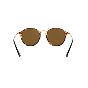 Ray-Ban RB2447 Round Sunglasses, Spotted Brown Havana/B-15 Brown, 49 mm + 0