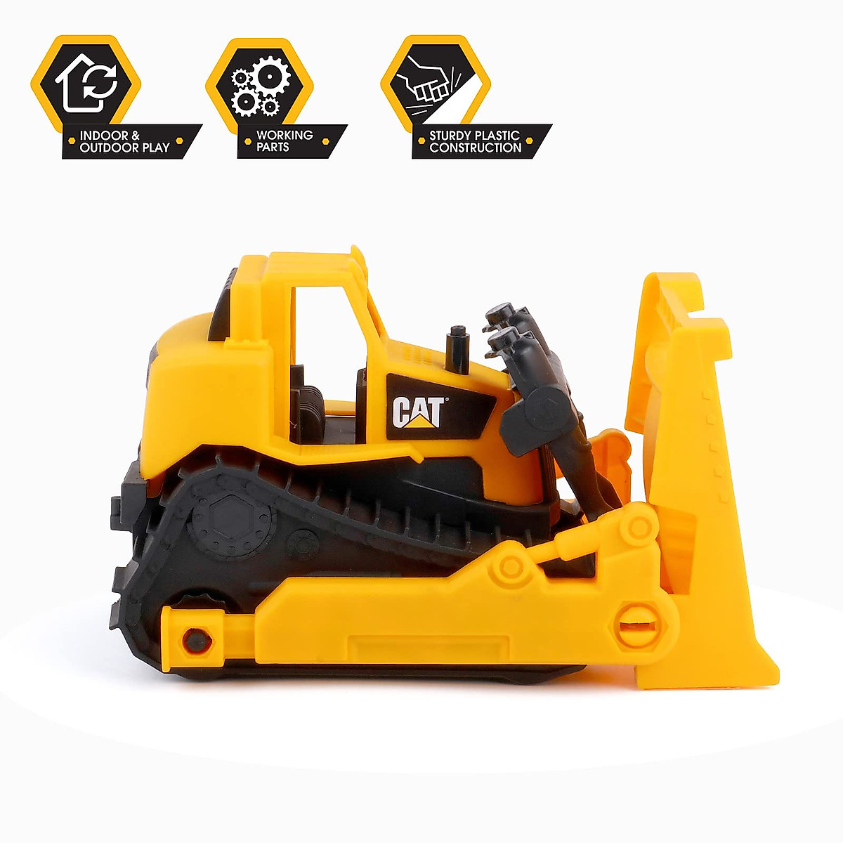 CAT Construction Toys, Construction Fleet 10" Bulldozer Toy - Sturdy Plastic Construction & Real Working Parts - Perfect Indoor & Outdoor Toys for 2-Year-Old Boys & Girls
