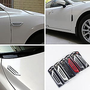 Azoepart 1 Pair Universal Car Air Flow Chrome Fender Side Vent Decor Sticker Air Flow Vent Door Hood Self-Adhesive Decal accesory for Car SUV Truck Wheel Well Arch or Side Bumper/Fenders,Black