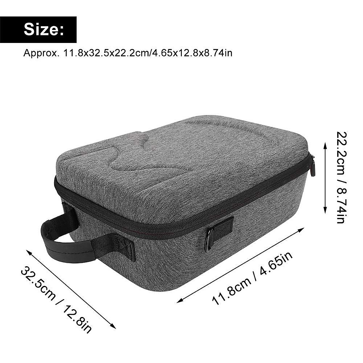 Hopcd Portable Carrying Case for Oculus Quest VR Headset Nylon Hard Shell Travel Case with Shoulder Strap for VR Gaming Accessories (Gray)