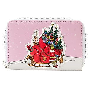 Loungefly Dr Seuss How the Grinch Stole Christmas Sleigh Zip Around Wallet