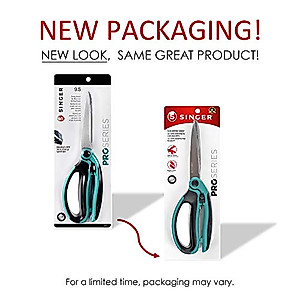 SINGER 00565 9-1/2-Inch ProSeries Spring Assist Scissor with Comfort Grip , Teal
