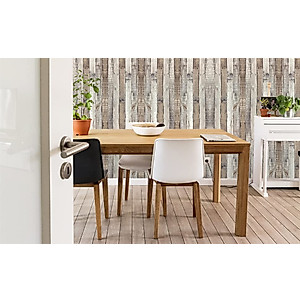 Qianglive Vintage Wood Wallpaper Rustic Wood Wallpaper Stick and Peel Self Adhesive Distressed Wood Look Wallpaper Vinyl Shelf Home Wood Panel Wall Paper Covering Film 17.3"× 120"