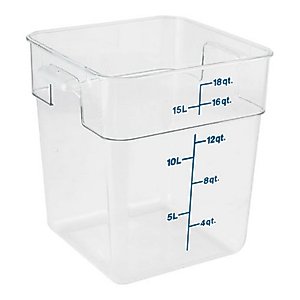 Cambro Food Storage Container - Classic Series Square - 18 QT (Quart) - Commercial Grade for Food Prep (Clear)