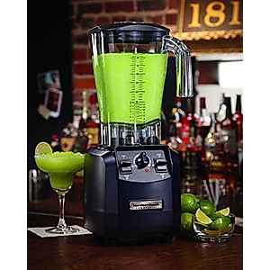 Hamilton Beach Commercial HBH550 The Fury Blender, 3 hp, 2 Speeds, Pulse, 64 oz./1.8 L Cutter Assembly Polycarbonate Container, 18.04" Height, 8.89" Width, 8.07" Length, Black