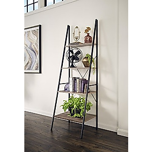 ClosetMaid 1316 4-Tier Wood Ladder Shelf Bookcase, Gray