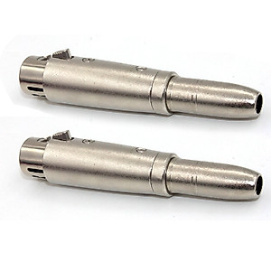 Zramo® TH094 2PC Professional Converter Adapter XLR 3 Pin Female to 1/4" 6.35mm Female Socket Audio Adapter Silver Tone TRS Jack Audio Cable Mic Cord Adapter Plug,Plus Many Other Applications