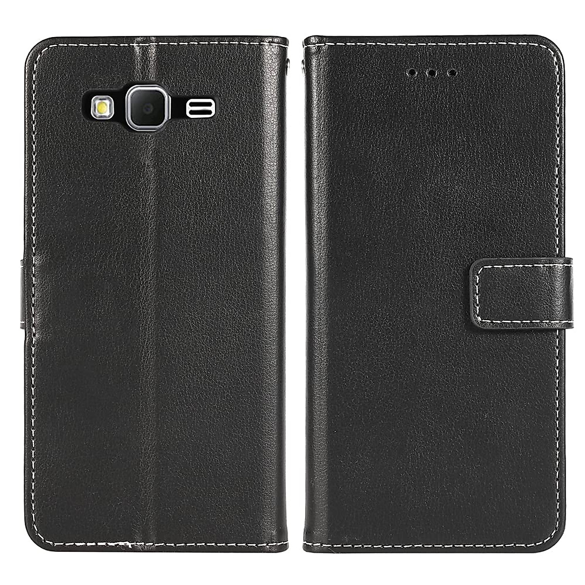 FDCWTSH Compatible with Samsung Galaxy J5 2015 Wallet Case Wrist Strap Lanyard Leather Flip Cover Card Holder Cell Phone Cases for Glaxayj5 Glaxay GalaxyJ5 SM J500 J500F J500H Black