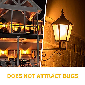 2 Pack LED Dusk to Dawn A19 Bug Light Bulbs - Yellow Bulb, Amber Light, Automatic Sensor Bulb, LED Porch Lights, Security Outdoor Bulb, Auto On/Off, 2000K E26 40W Equivalent Katalamp