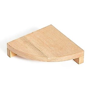 PIBM Stylish Simplicity Shelf Wall Mounted Floating Rack 90° Corner Sector Solid Wood Multifunction Environmental Protection,2 Sizes,2 Colours, Wood Color , 18X18X5CM