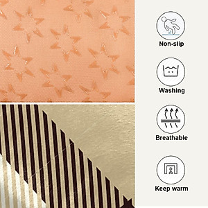 Coikll Lattice Stripe Pet Bed Pad Soft Dog Bed Mat with Anti-Slip Bottom, Machine Washable Crate Pad Mattress for Dog Sleeping- 24 * 18inches